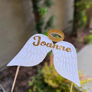 Angel Wings With Halo Cake Topper | Happy Heavenly Birthday | in Loving ...