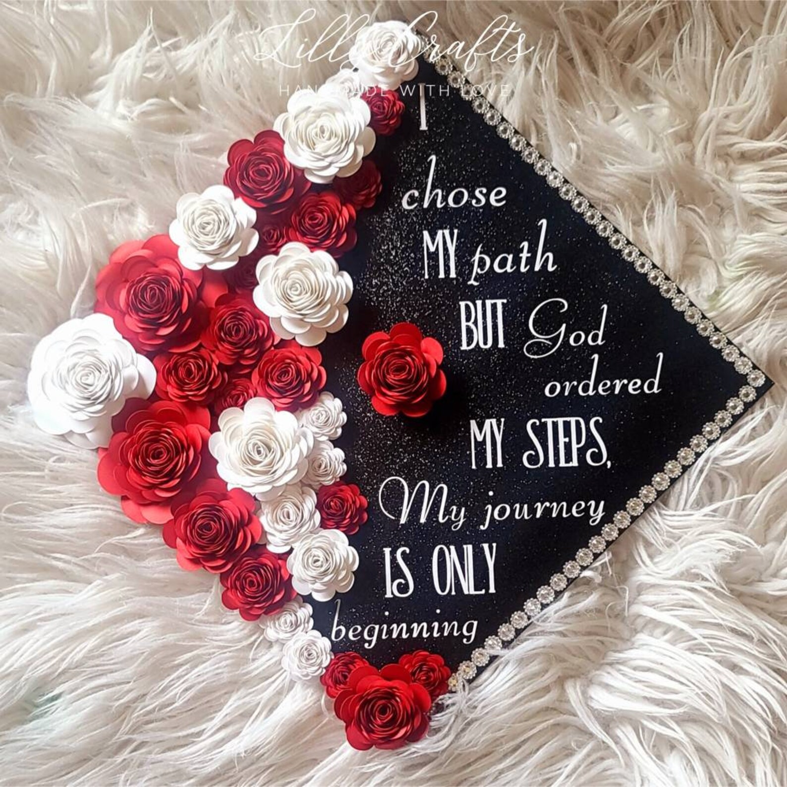 Custom Graduation Cap Topper, Graduation Gift, 3D Roses Grad Cap Design ...