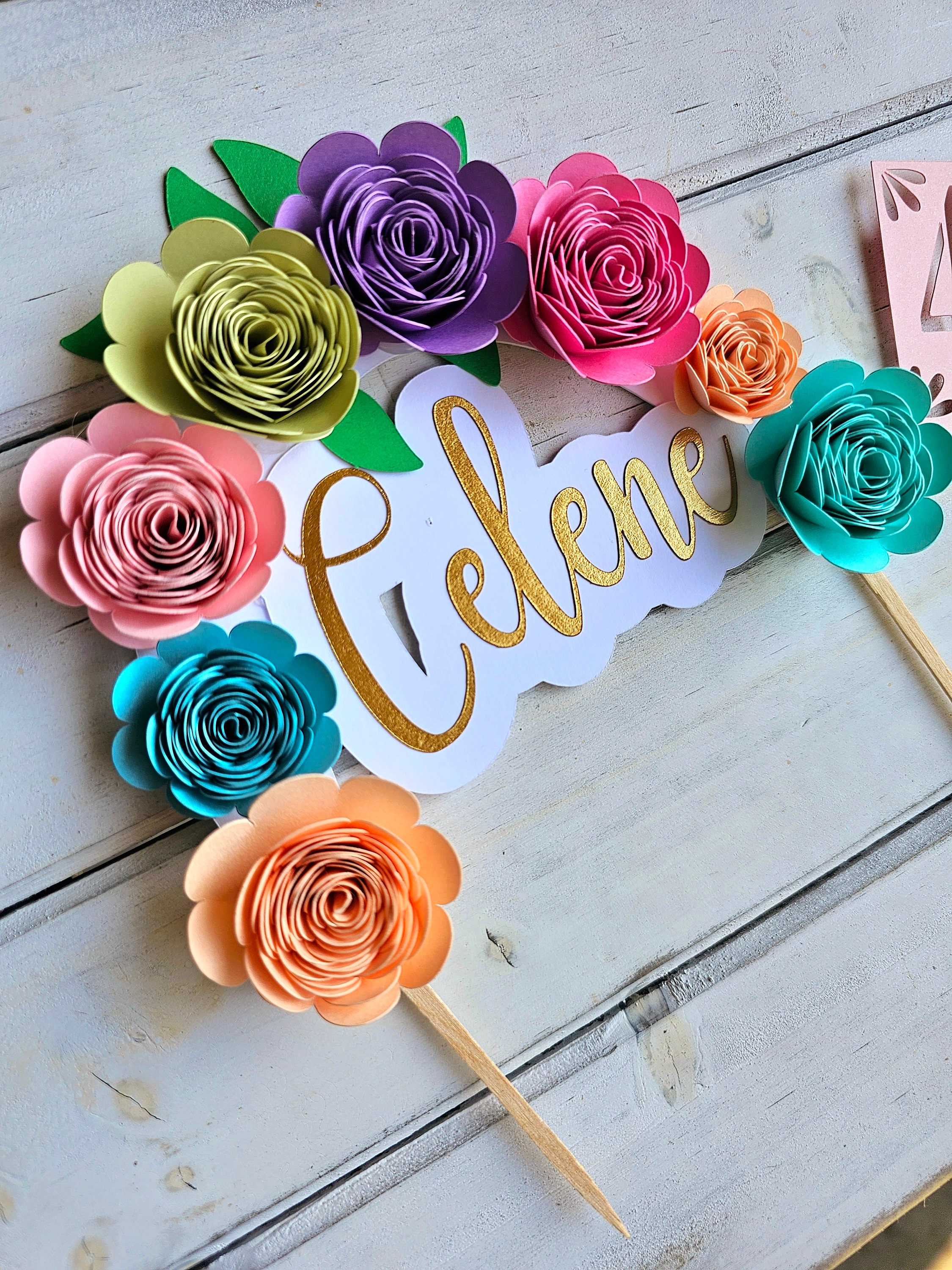 Fiesta Cake Topper | Papel Picado Topper | Flower Cake Topper | Cinco ...