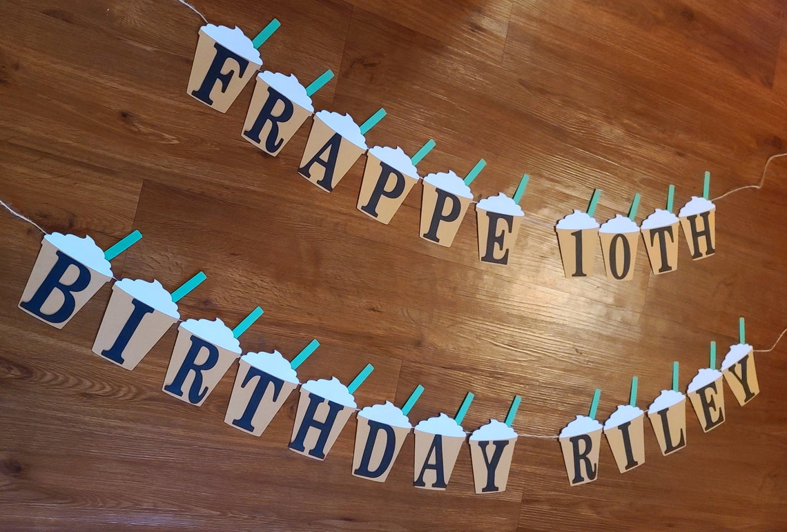 Frappy Birthday Banner | Frappe Birthday Banner | Coffee Theme ...