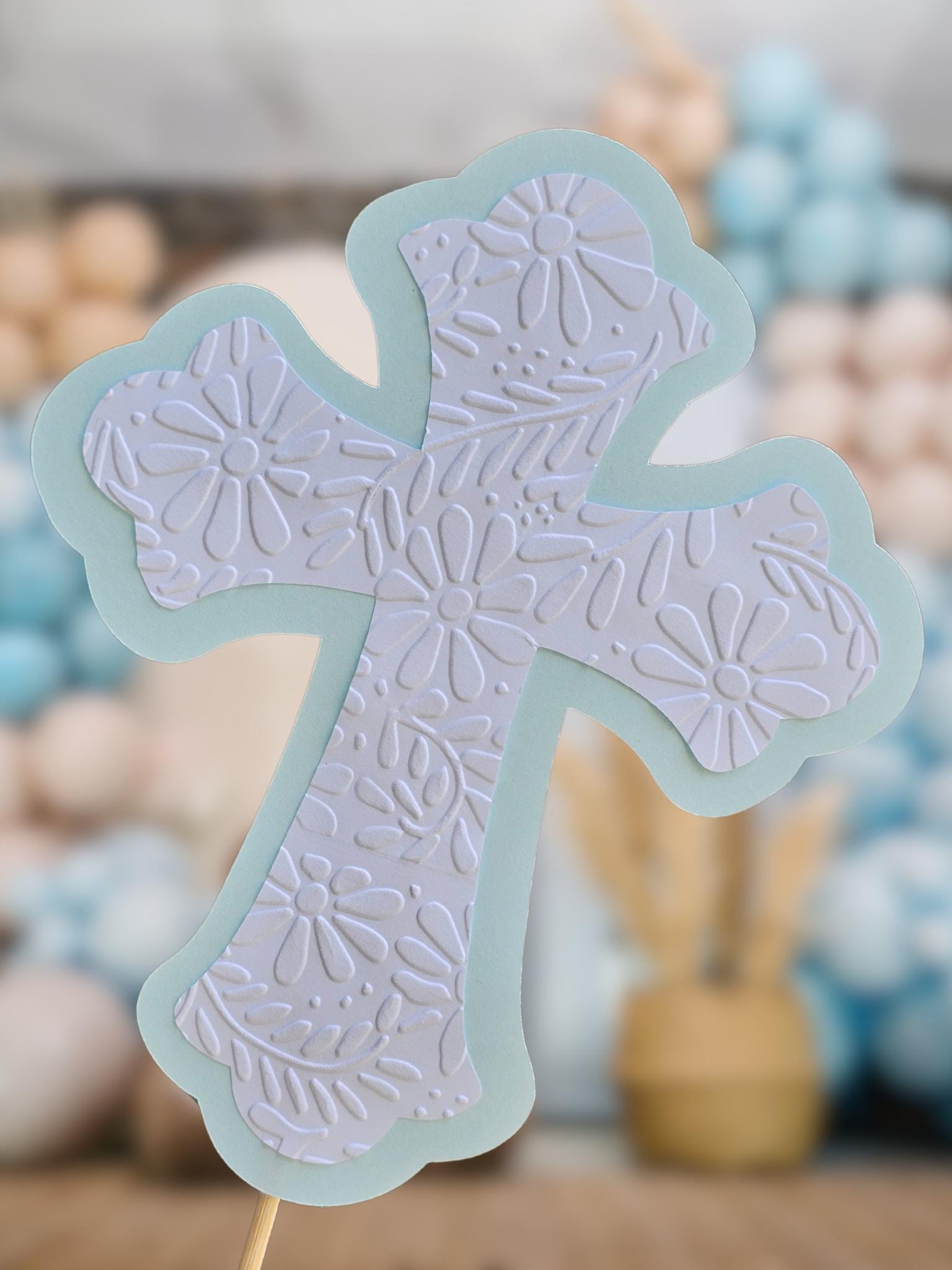 Cielito Lindo Baptism/ Cross Centerpiece Pick Topper Baby Shower ...