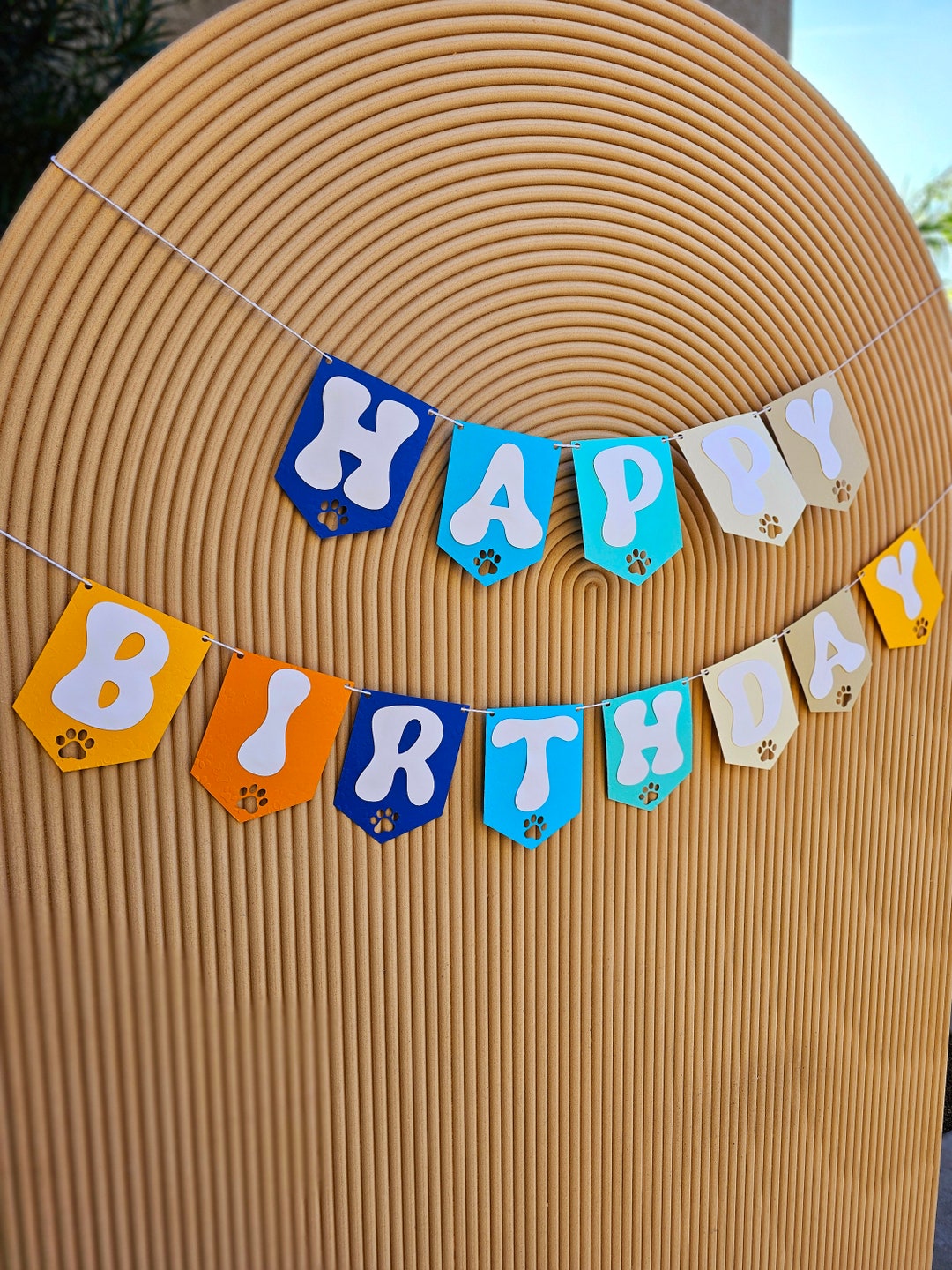 Puppy Paw Dog Theme Birthday Banner/ Dog Birthday Party Decoration Paw ...