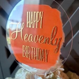 Acrylic Topper Happy Heavenly Birthday Cake Topper | in Memory of Cake ...