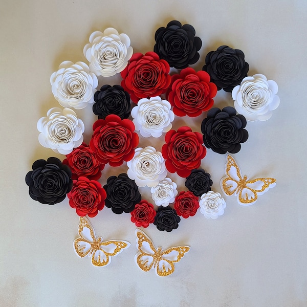 Gold Paper Flowers - Etsy