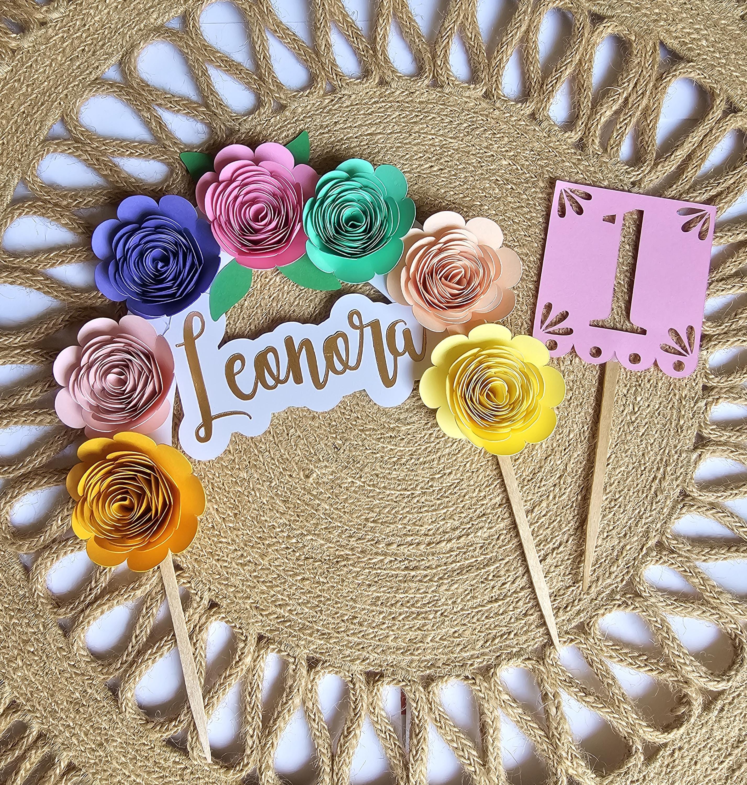 Fiesta Cake Topper | Papel Picado Topper | Flower Cake Topper | Cinco ...