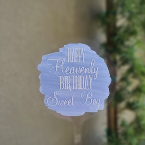 Acrylic Topper Happy Heavenly Birthday Cake Topper in Memory - Etsy