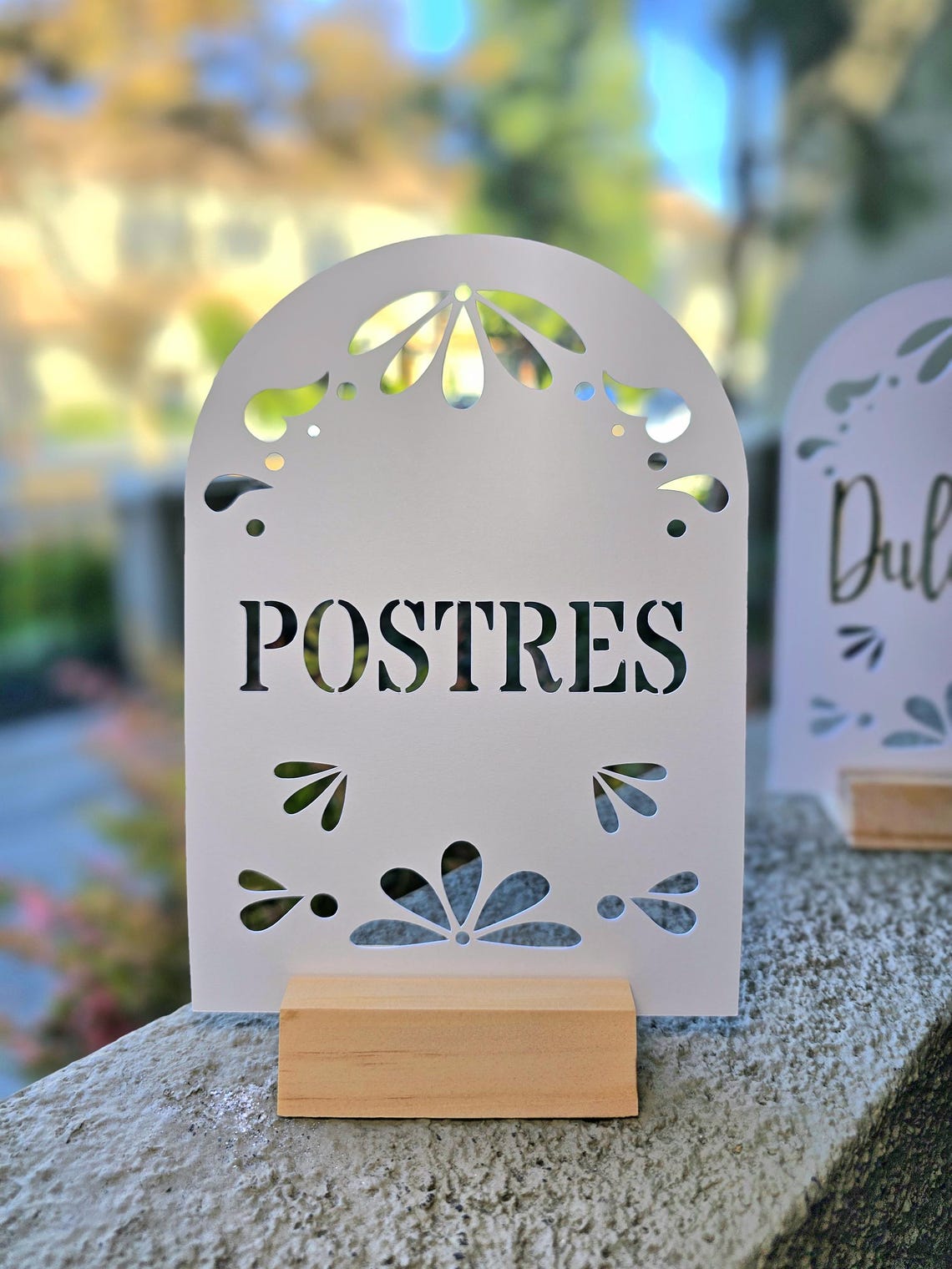 White Papel Picado Signs Topper/ Mexican Aesthetic Food Labels Table ...