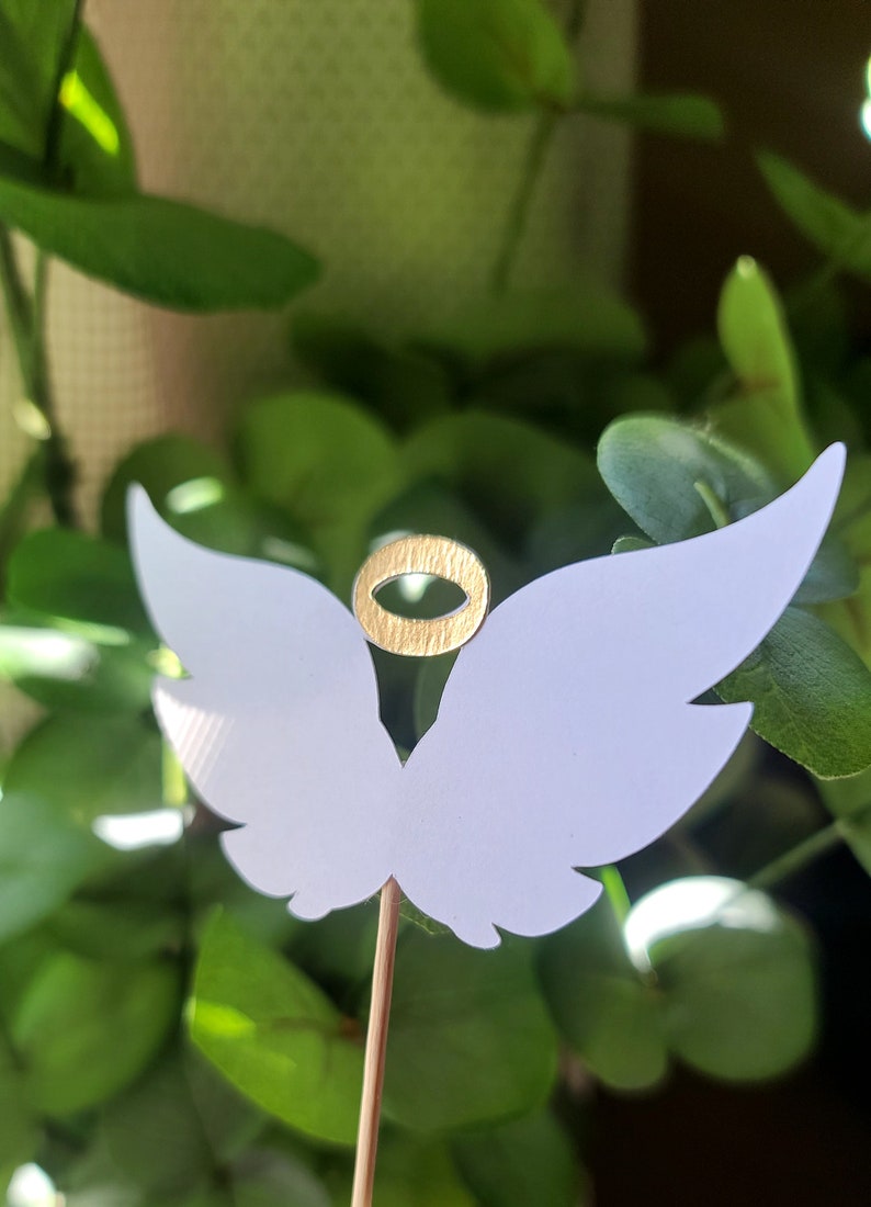 Angel Wings Cupcake Toppers in Memory Of in Loving Memory - Etsy