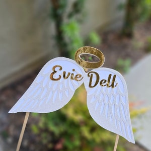 Angel Wings With Halo Cake Topper | Happy Heavenly Birthday | in Loving ...