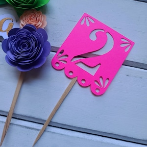 Fiesta Cake Topper Papel Picado Topper Flower Cake Topper Cinco De Mayo ...