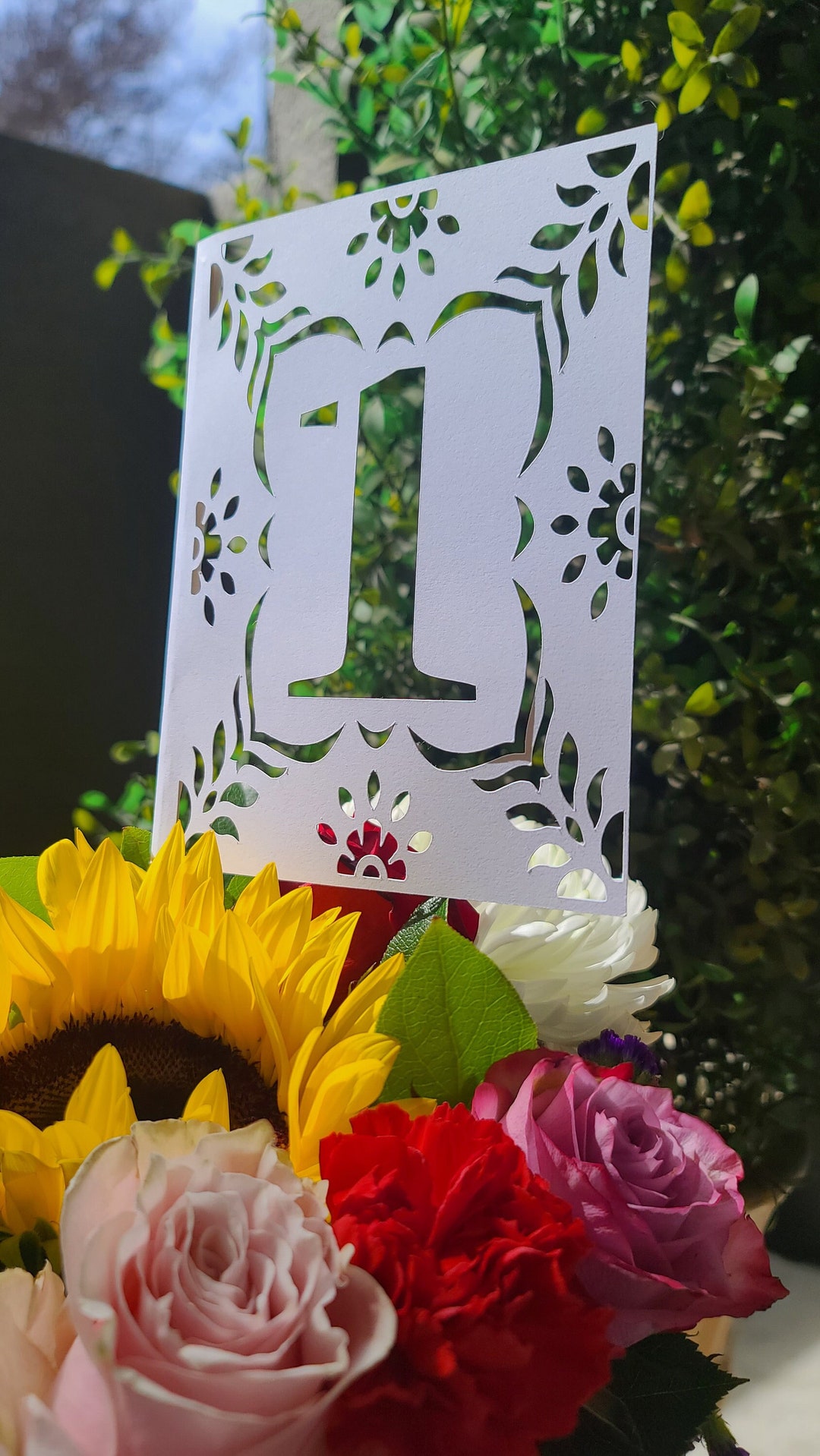 White Papel Picado Table Numbers Topper / Colorful Papel Picado Table ...