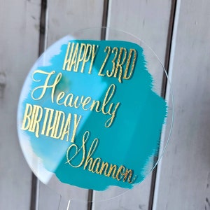 Acrylic Topper Happy Heavenly Birthday Cake Topper | in Memory of Cake ...