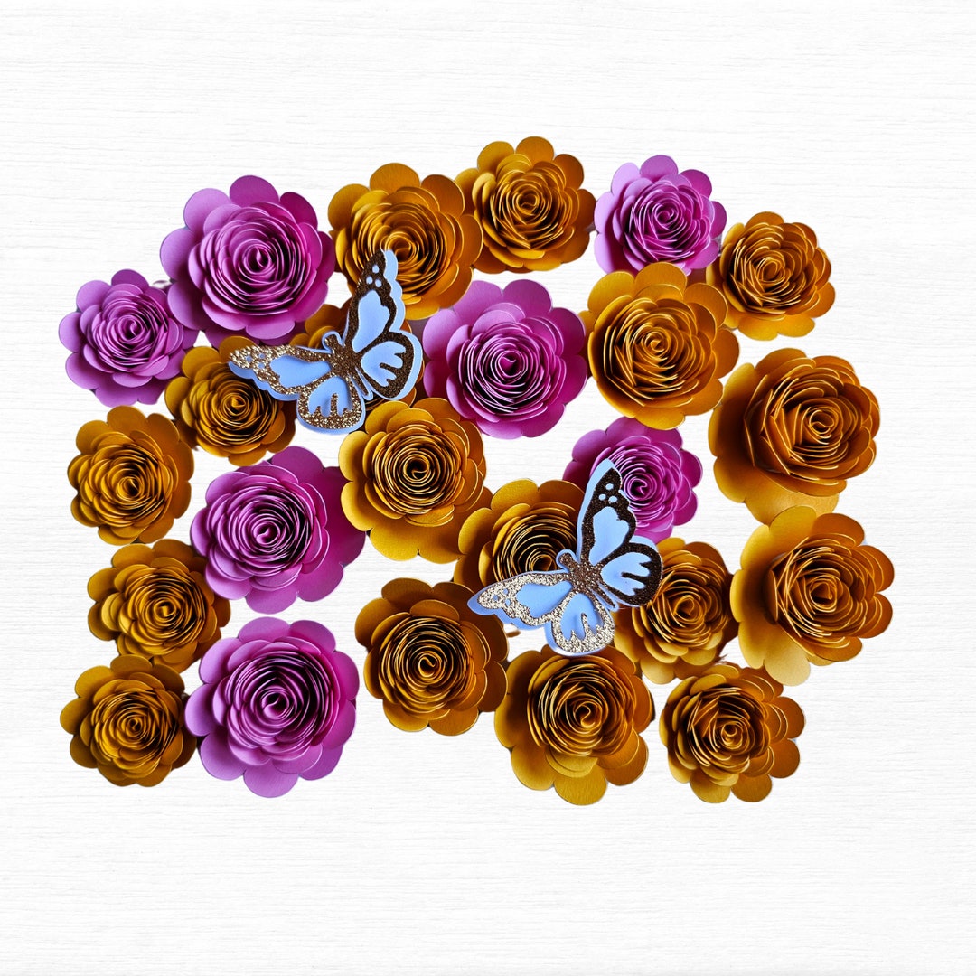 Mini Paper Flowers, Rolled Paper Flowers, Mini Roses, Flowers for Cap ...