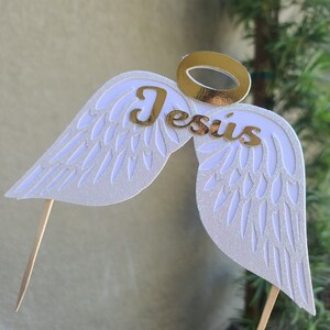 Angel Wings With Halo Cake Topper Happy Heavenly Birthday in Loving ...