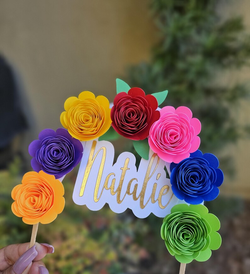 Fiesta Cake Topper | Papel Picado Topper | Flower Cake Topper | Cinco ...