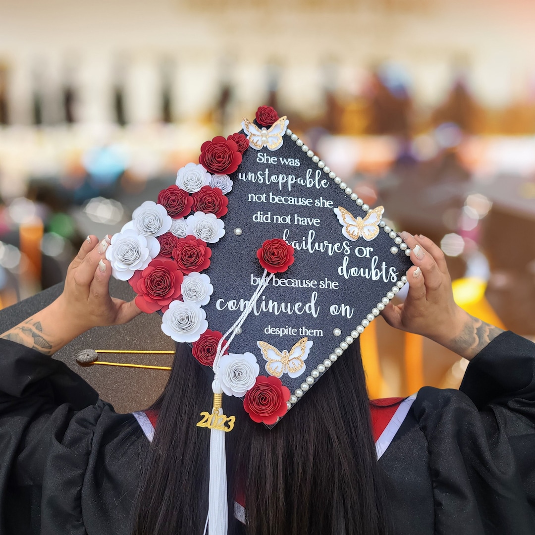 Graduation Cap Topper Custom/ Personalize Grad Topper/ 3D Flowers Roses ...