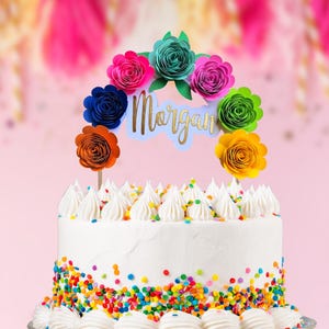 Fiesta Cake Topper | Papel Picado Topper | Flower Cake Topper | Cinco ...