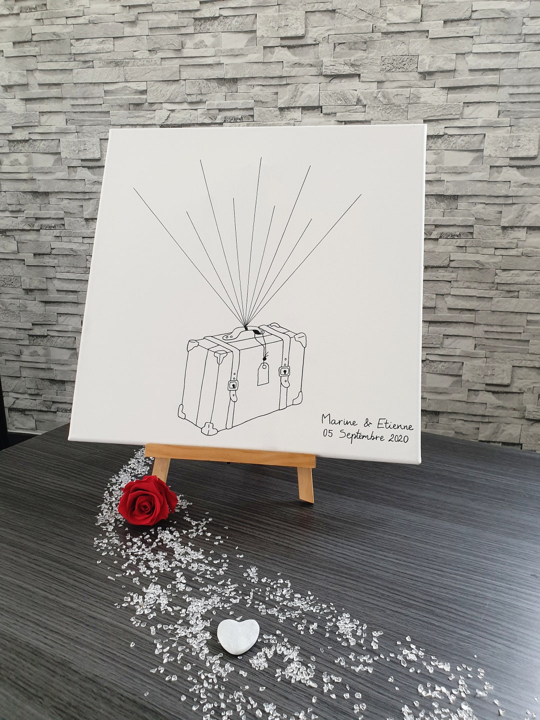 Toile à empreintes valise " Le Voyage extraordinaire " thème voyage ...