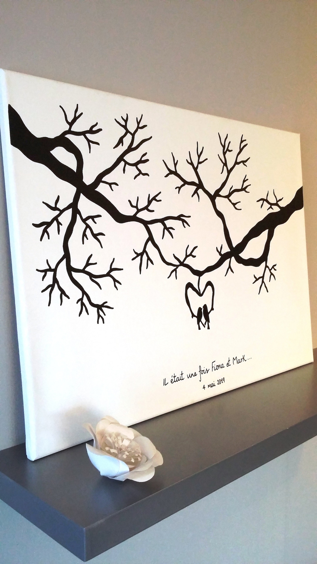 Wedding Fingerprint Tree, Anniversary Guest Book, Wedding ...