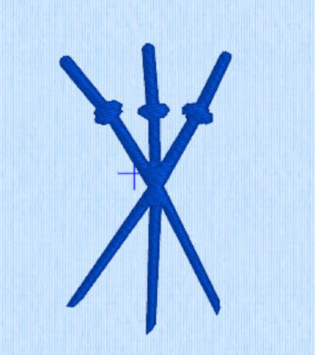 Zoro Inspired 3 Swords Simple Digital Machine Embroidery File Anime - Etsy