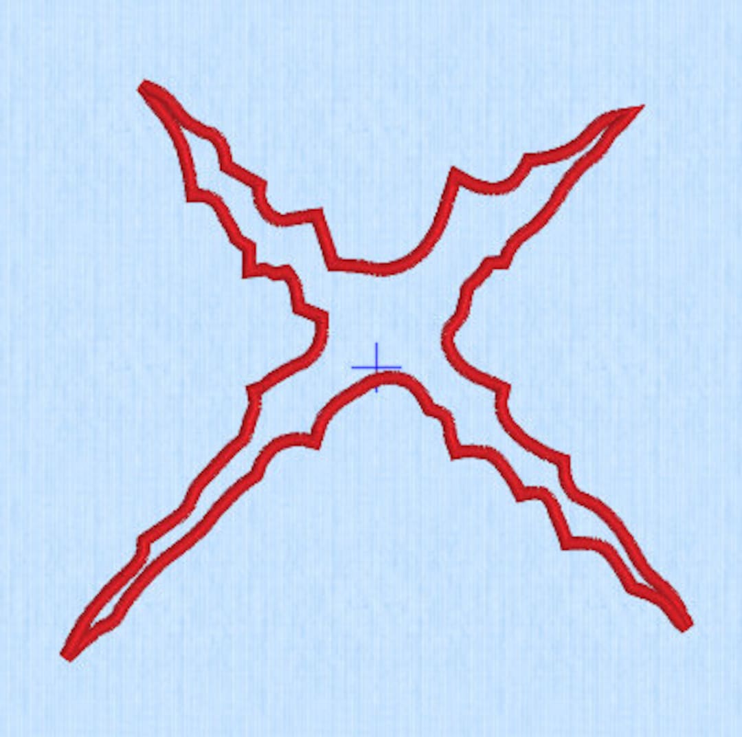 Luffy Scar Outline Digital Embroidery File One Piece Anime Inspired 5in ...