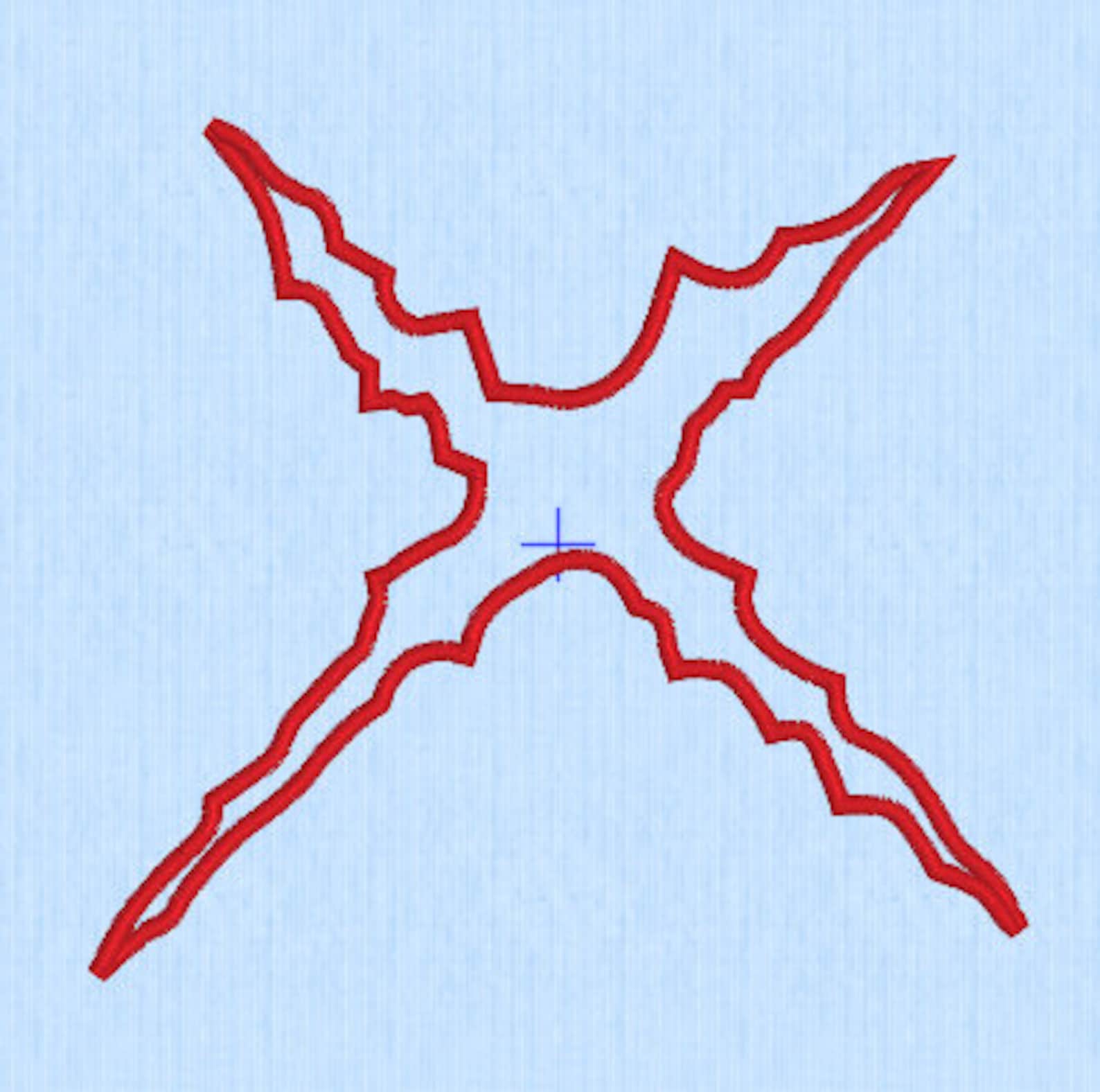 Luffy Scar Outline Digital Embroidery File One Piece Anime Inspired 5in ...