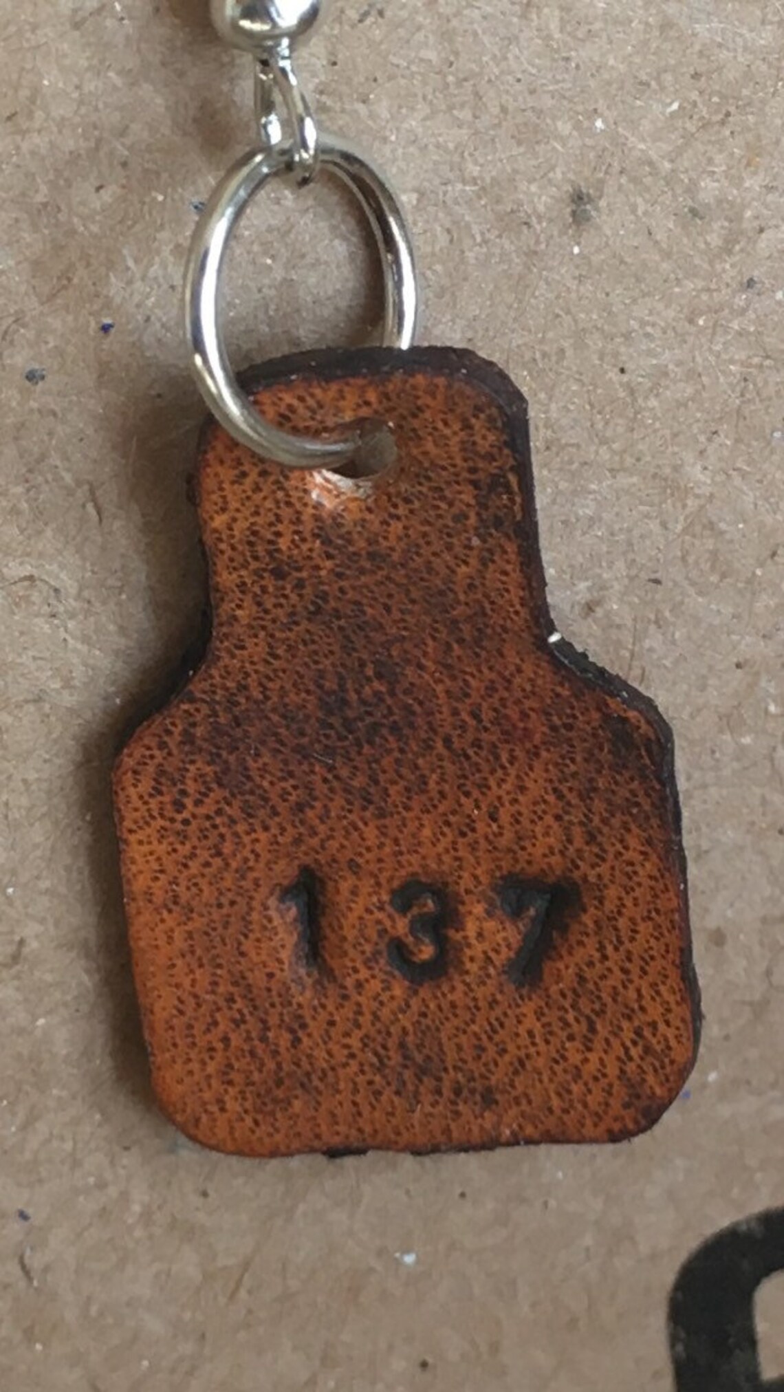 MINI EAR TAG stamped or Branded Small Ear Tag Earring - Etsy