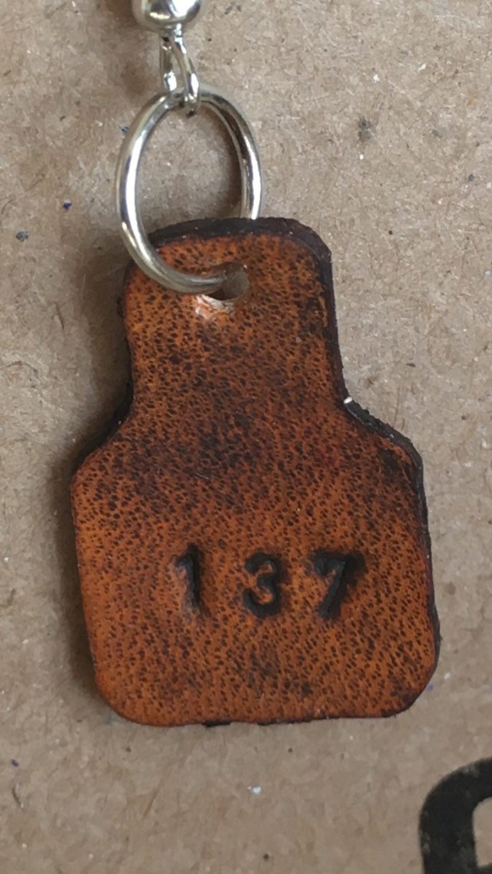 MINI EAR TAG stamped or Branded Small Ear Tag Earring - Etsy