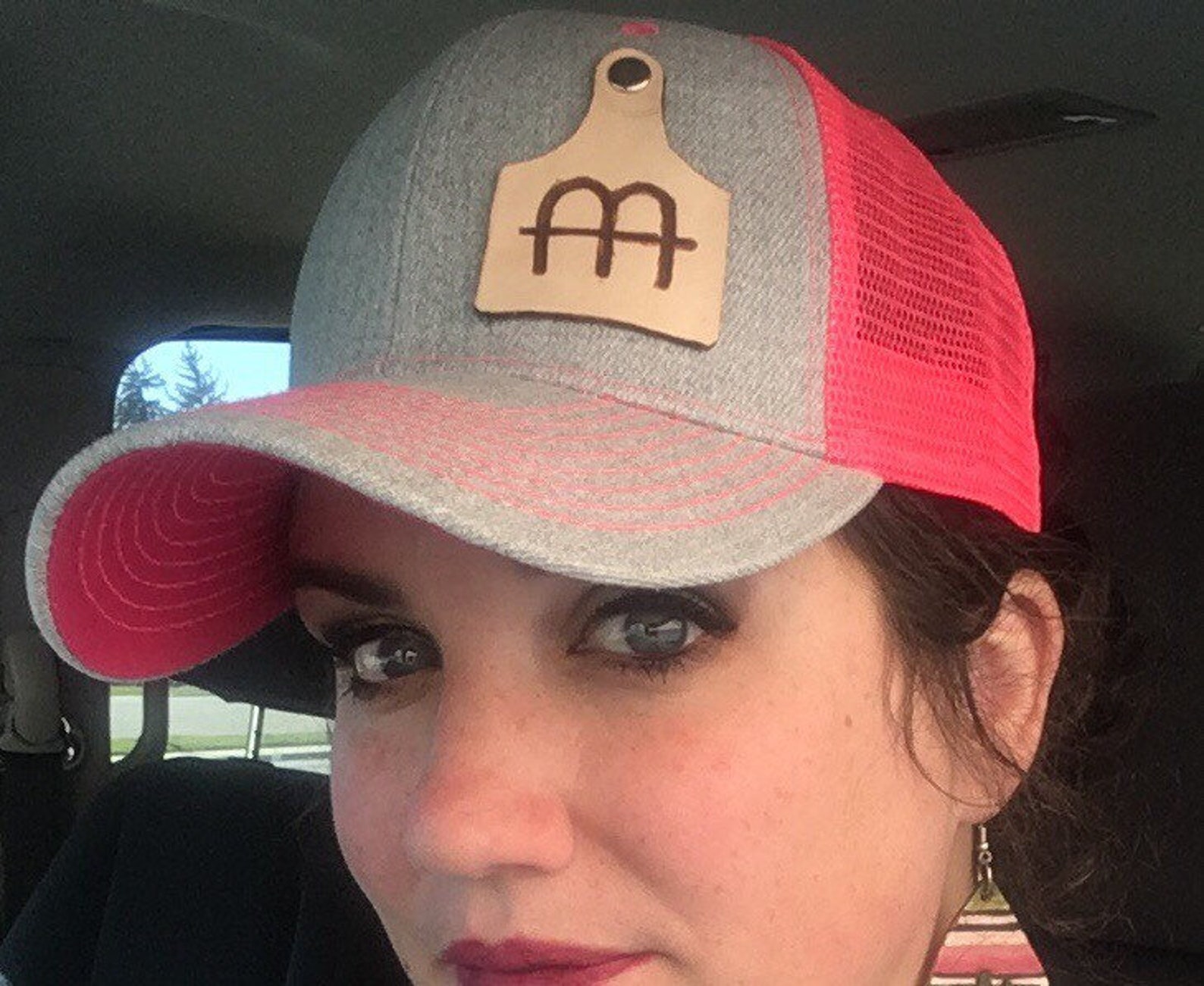 Branded Ear Tag Trucker Hat | Etsy