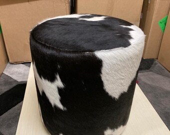 Cowhide Pouf - Etsy