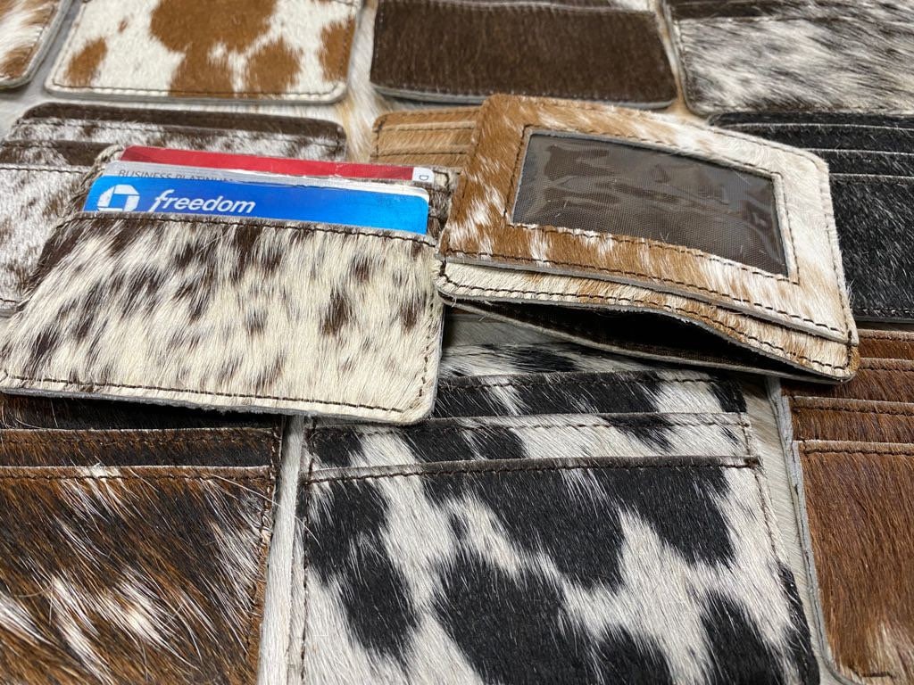 100 % Real Cowhide Credit Card Wallet Credit Card Holder - Etsy