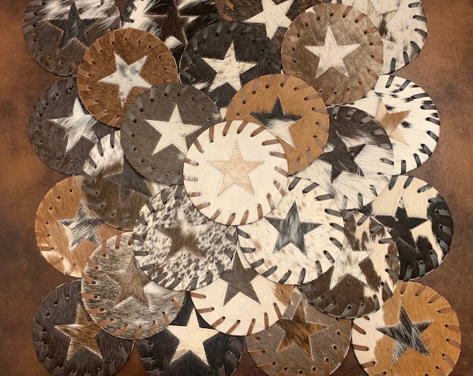 100% Real Brazilian Cowhide Leather Texas Map Coasters With | Etsy