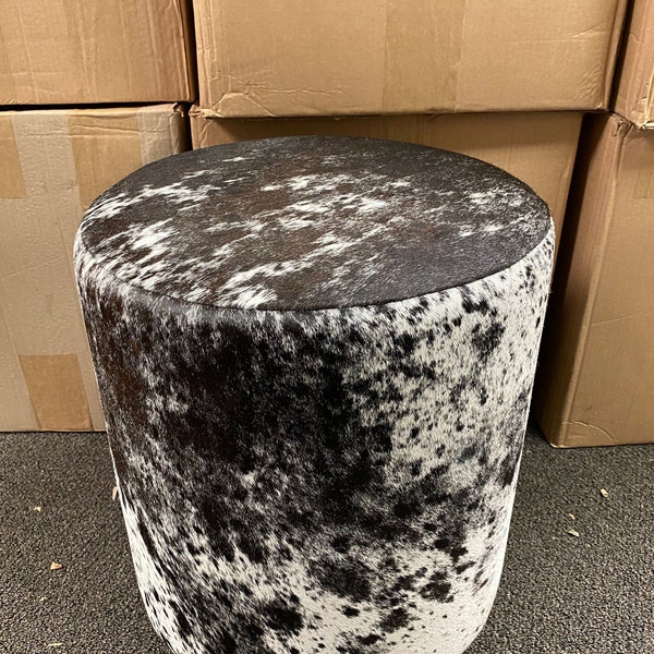 Round Cowhide Stool - Etsy