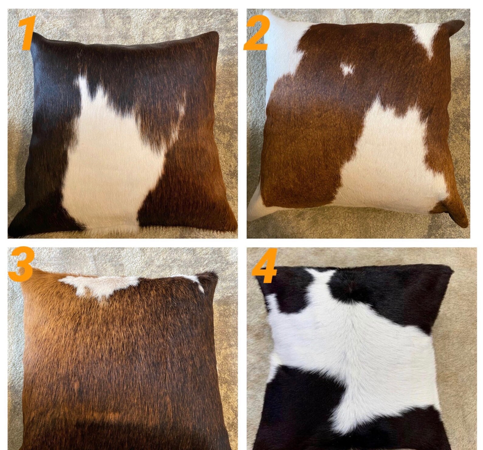 100 % Natural Cowhide Luxurious Hair on Cushion/ Pillow Cover Cowhide ...