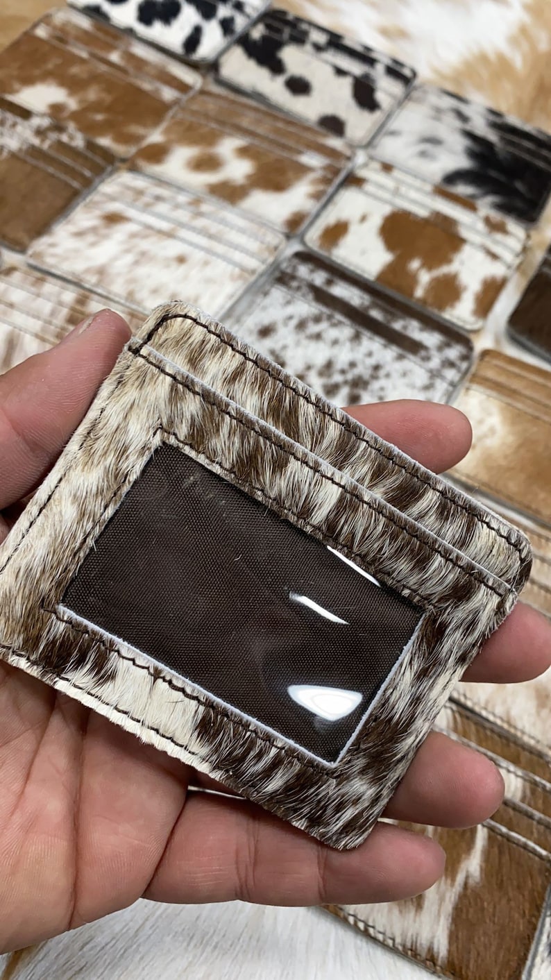 100 % Real Cowhide Credit Card Wallet Credit Card Holder - Etsy