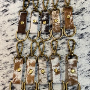 100% Brazilian Cowhide Keychain/ Primecut Cowhide Keyring - Leather Key ...