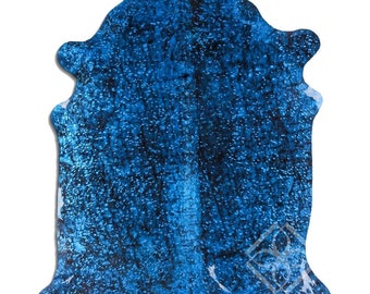 Blue Cowhide Rug | Etsy