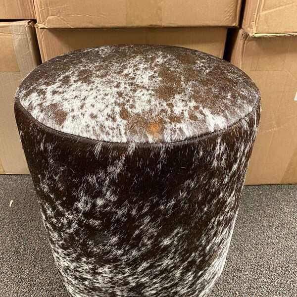 Round Cowhide Stool - Etsy