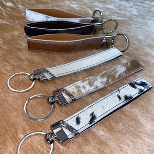 100% Brazilian Cowhide Keychain With Leather Backing. - Etsy