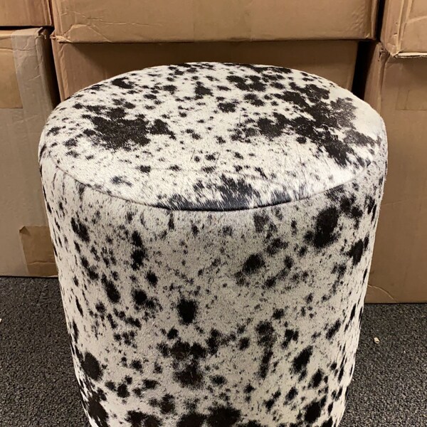 Round Cowhide Stool - Etsy