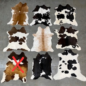 100 % Real Calf Hide/ Cow Skin Cowhide Rug Leather Area Rug - Etsy