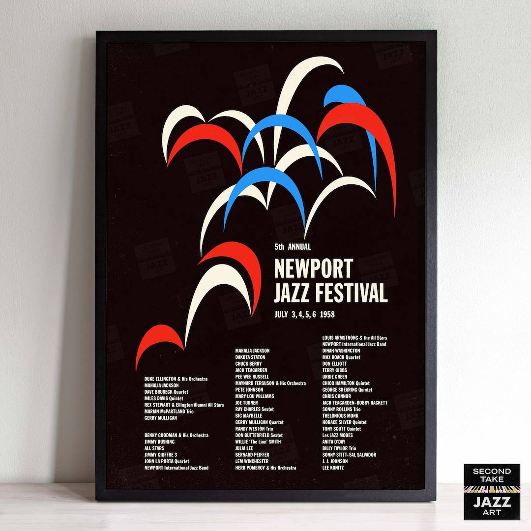 1958 Newport Jazz Festival Jazz Poster - Jazz on a Summer's Day - Rhode ...