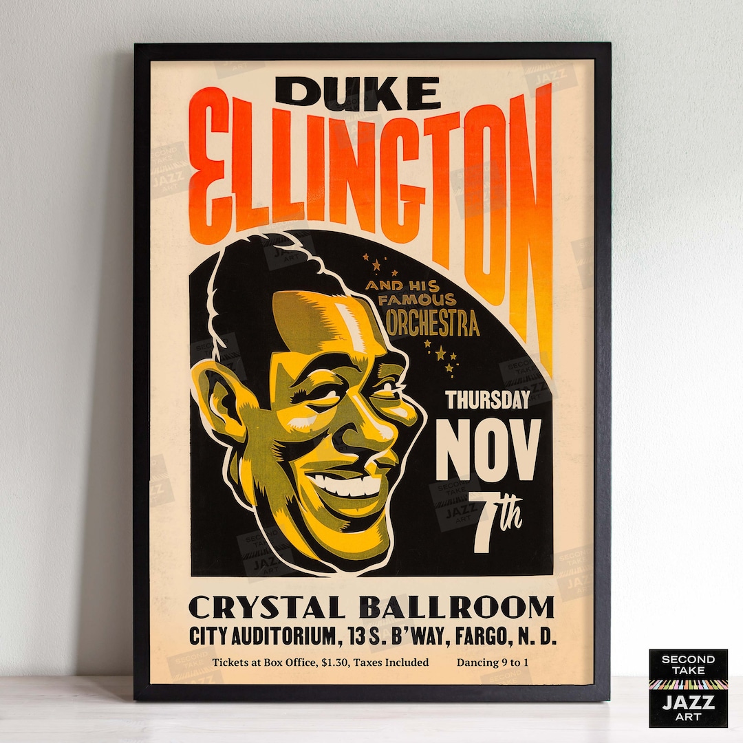 Duke Ellington Jazz Poster - Fargo, ND - 1940 - Etsy
