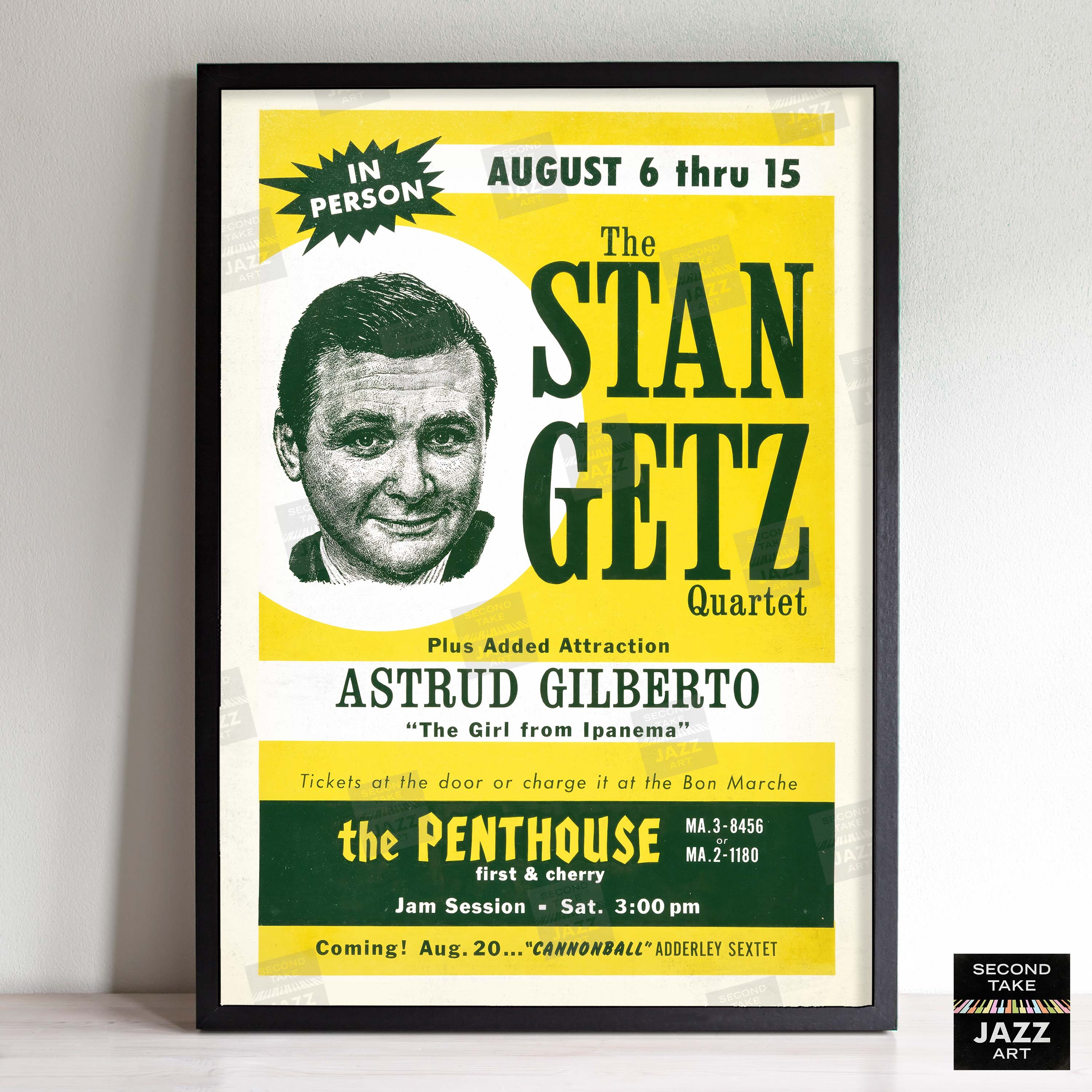 Stan Getz - Astrud Gilberto Jazz Poster - Girl From Ipanema - Penthouse ...