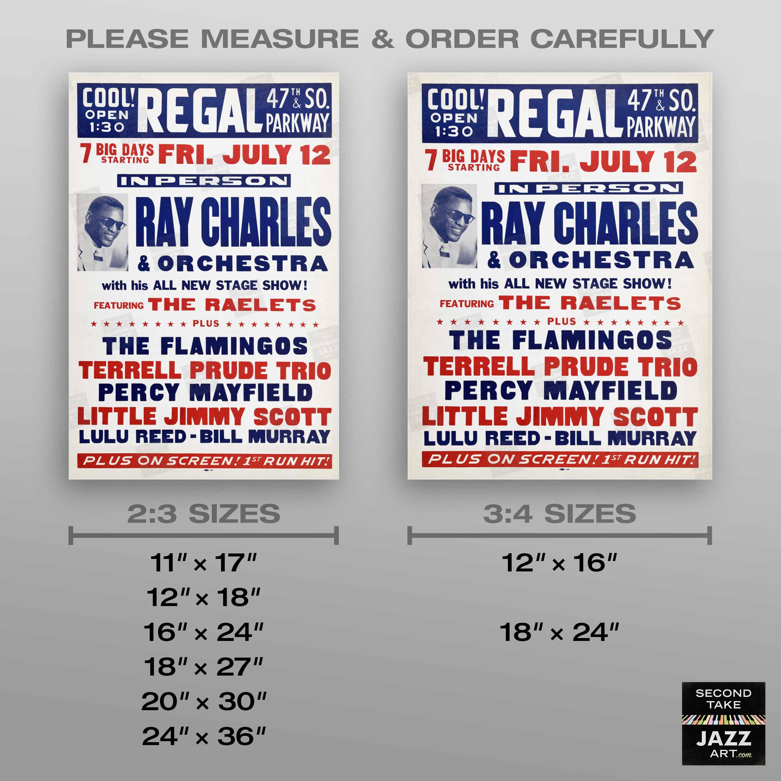 Ray Charles - Little Jimmy Scott Jazz Poster - Regal - Chicago - 1963 ...