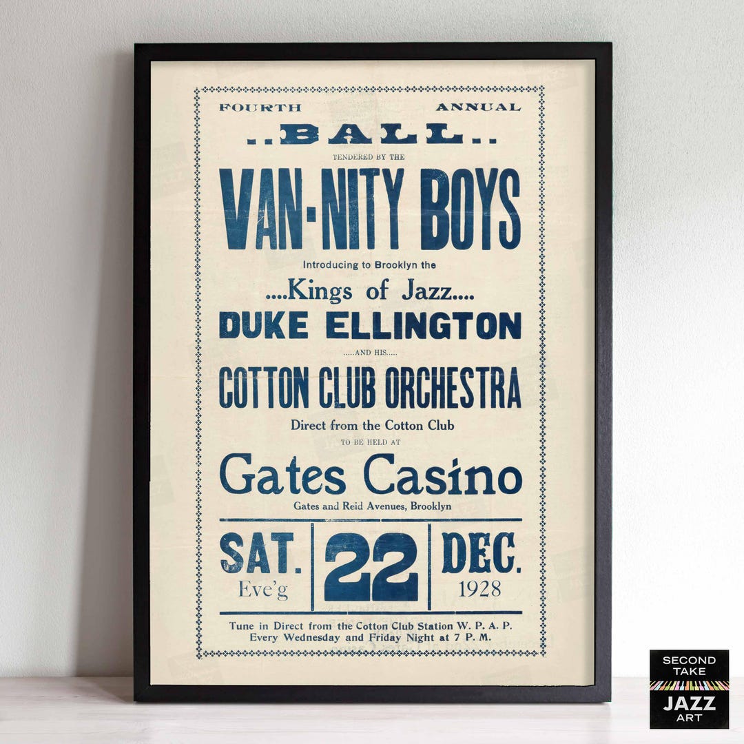 Duke Ellington Jazz Poster - Cotton Club - Gates Casino - 1928 - Etsy