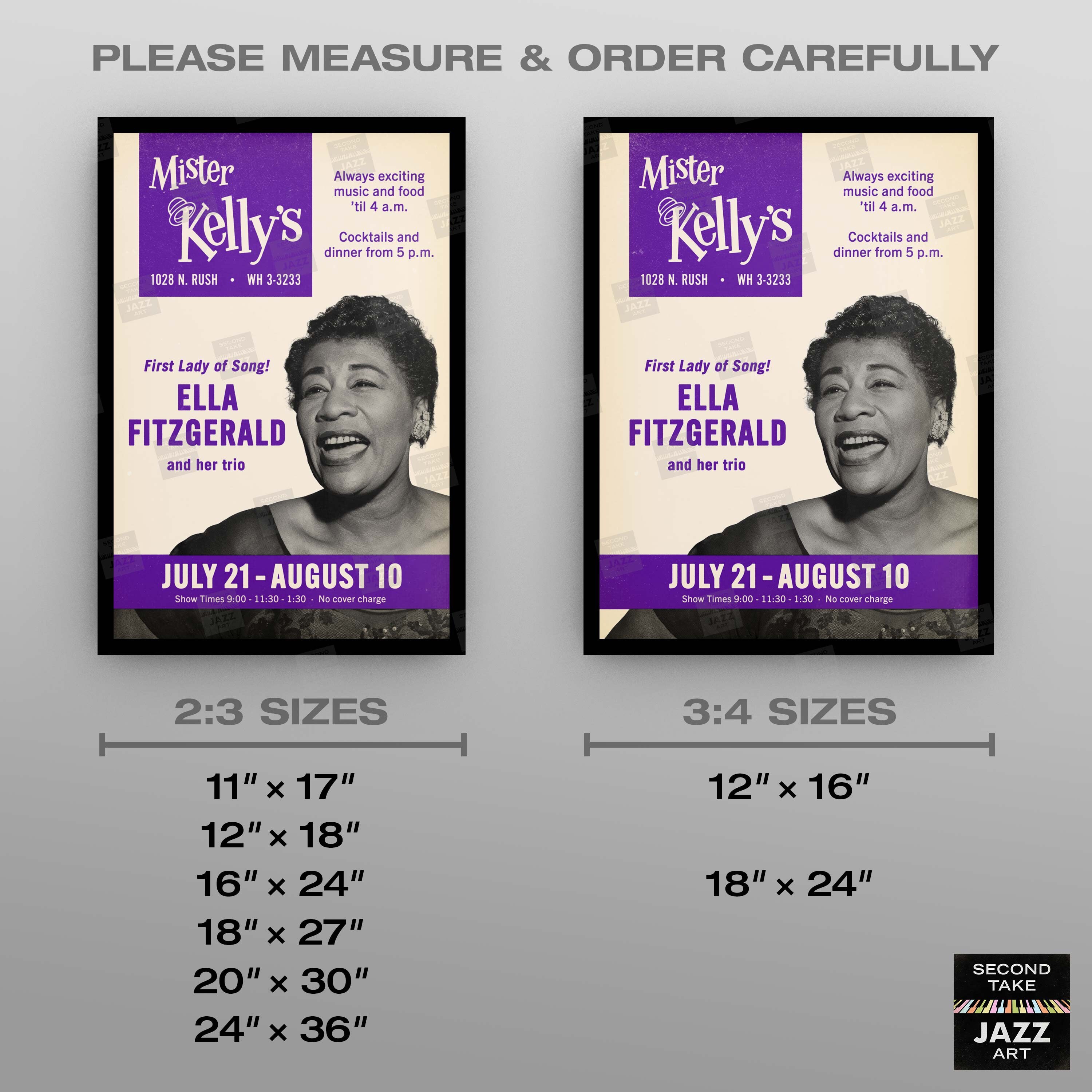 Ella Fitzgerald Jazz Poster Live at Mister Kelly's Chicago 1958 - Etsy