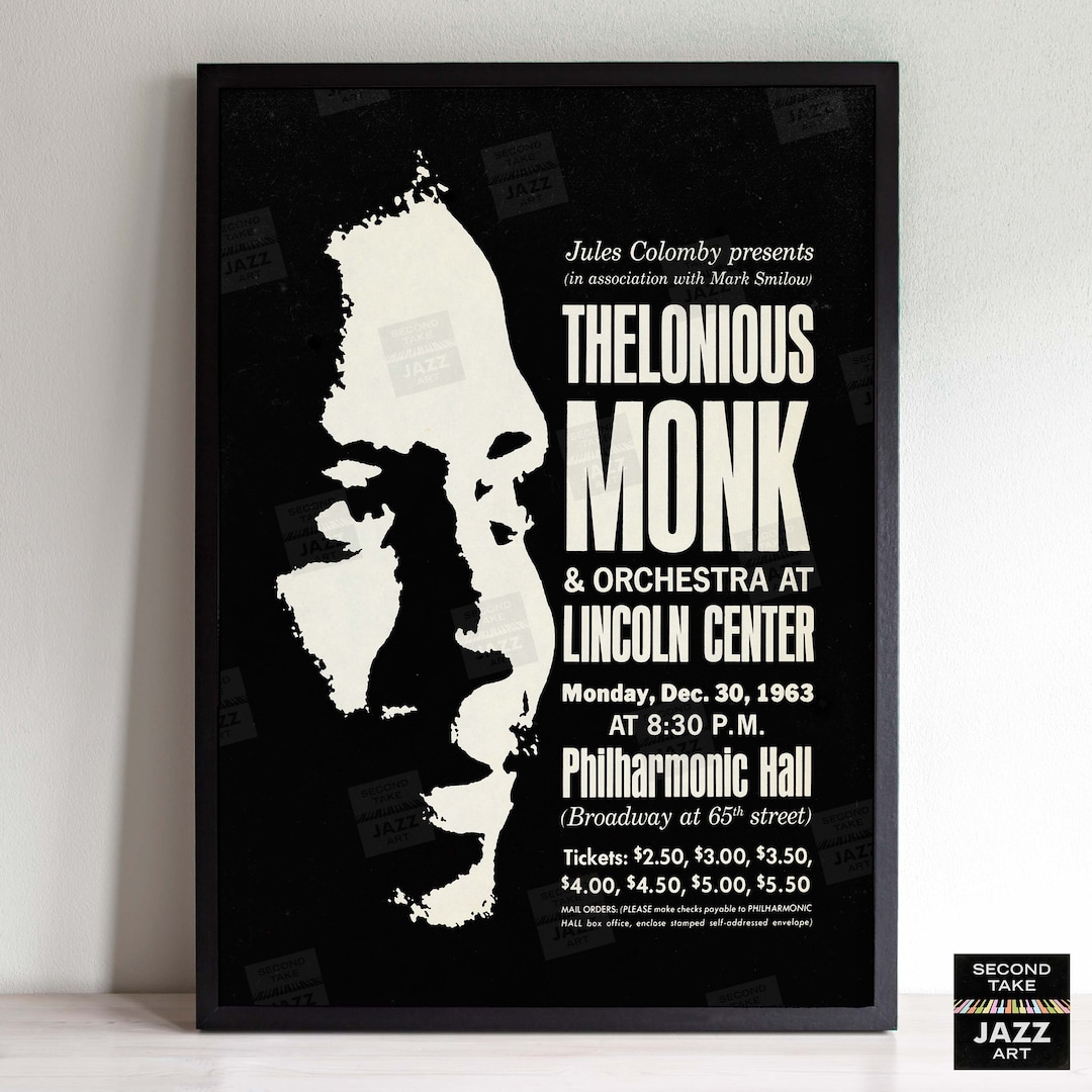 Thelonious Monk Jazz Poster - Big Band and Quartet - Lincoln Center ...
