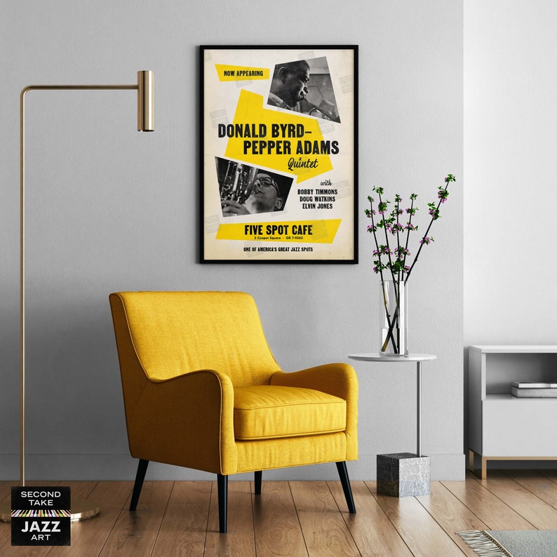 Donald Byrd Pepper Adams Jazz Poster Five Spot Cafe NYC 1958 - Etsy