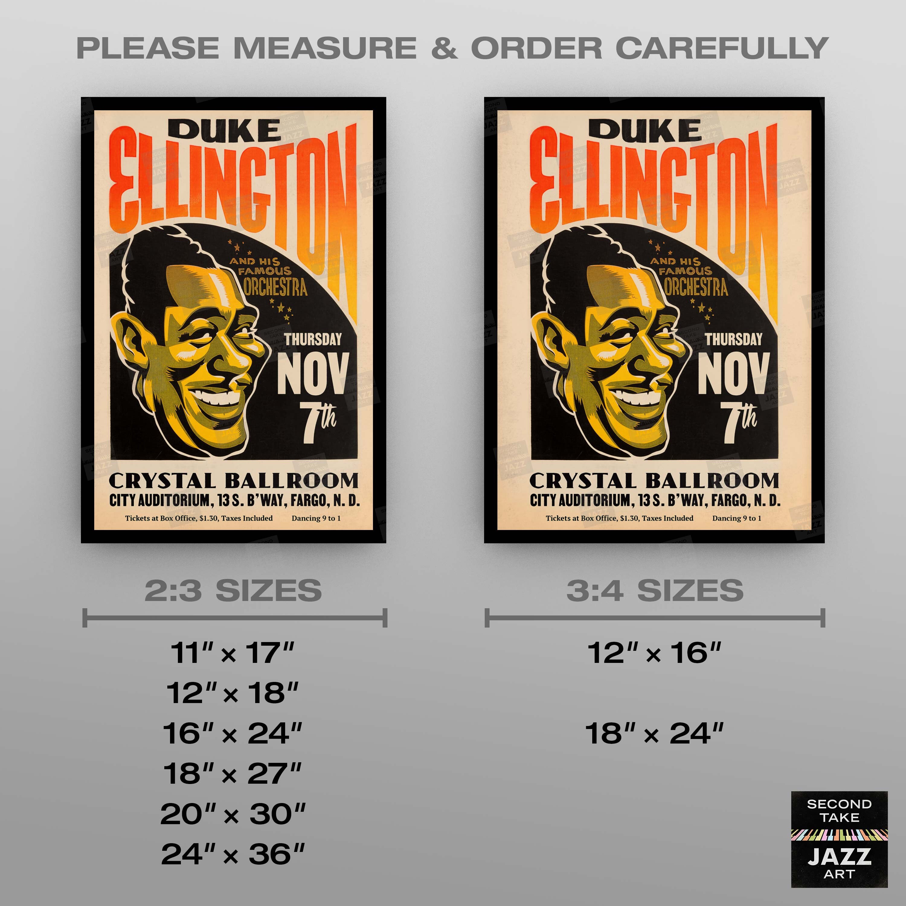 Duke Ellington Jazz Poster Fargo, ND 1940 - Etsy